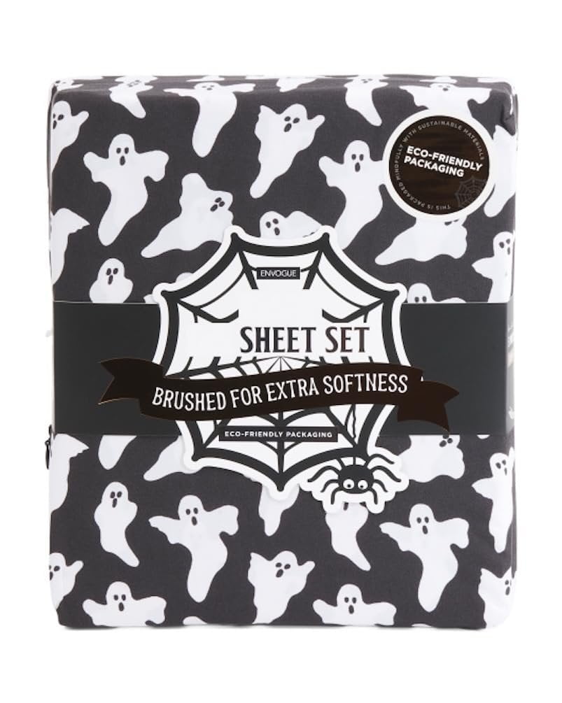 Envogue Halloween Ghost Sheet Set, Full Size, Brushed Soft Polyester ...