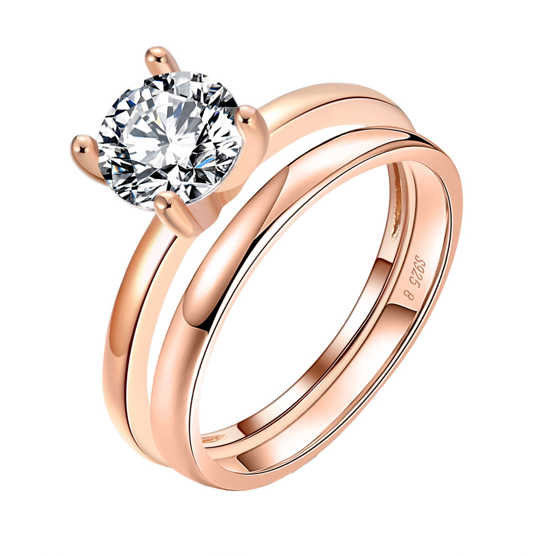 Envy Wedding Ring Set by Ginger Lyne Sterling Silver Engagement Ring ...