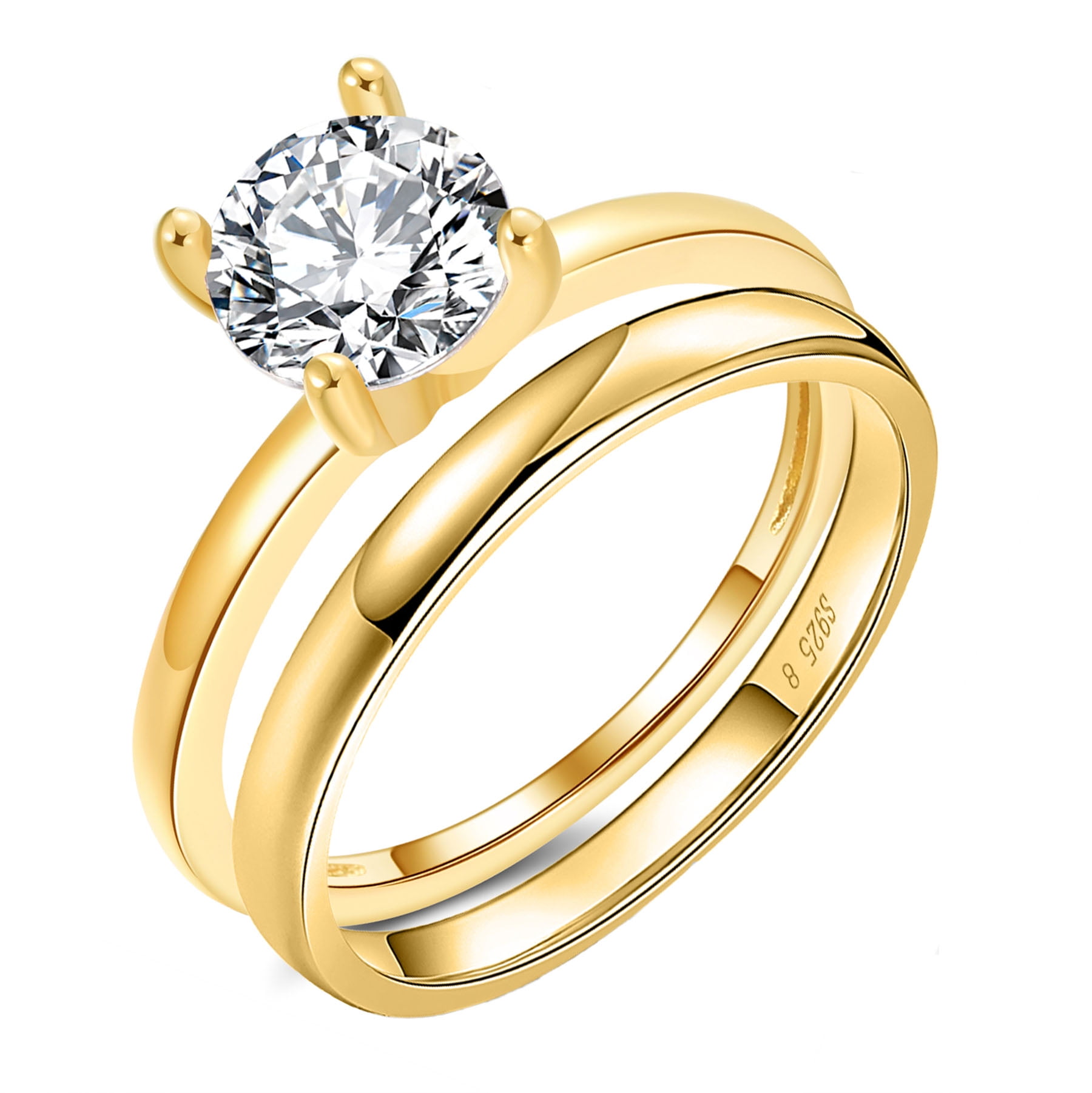 Envy Wedding Ring Set by Ginger Lyne Sterling Silver Engagement Ring ...