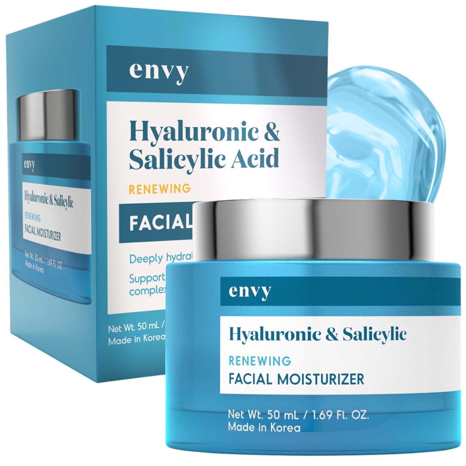 Envy Hyaluronic & Salicylic AKF18 Acid Face Moisturizer Cream ...