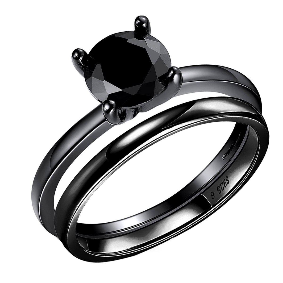 Envy Wedding Ring Set by Ginger Lyne Sterling Silver Engagement Ring ...