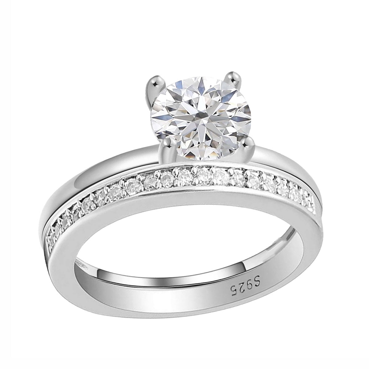 Envy Wedding Ring Set for Women 1.25Ct Solitaire Engagement Matching ...