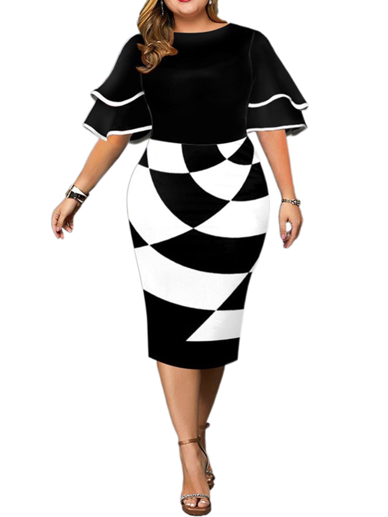 Enwejyy Women Party Cocktail Formal Dress Ball Gown Colorblock Short ...