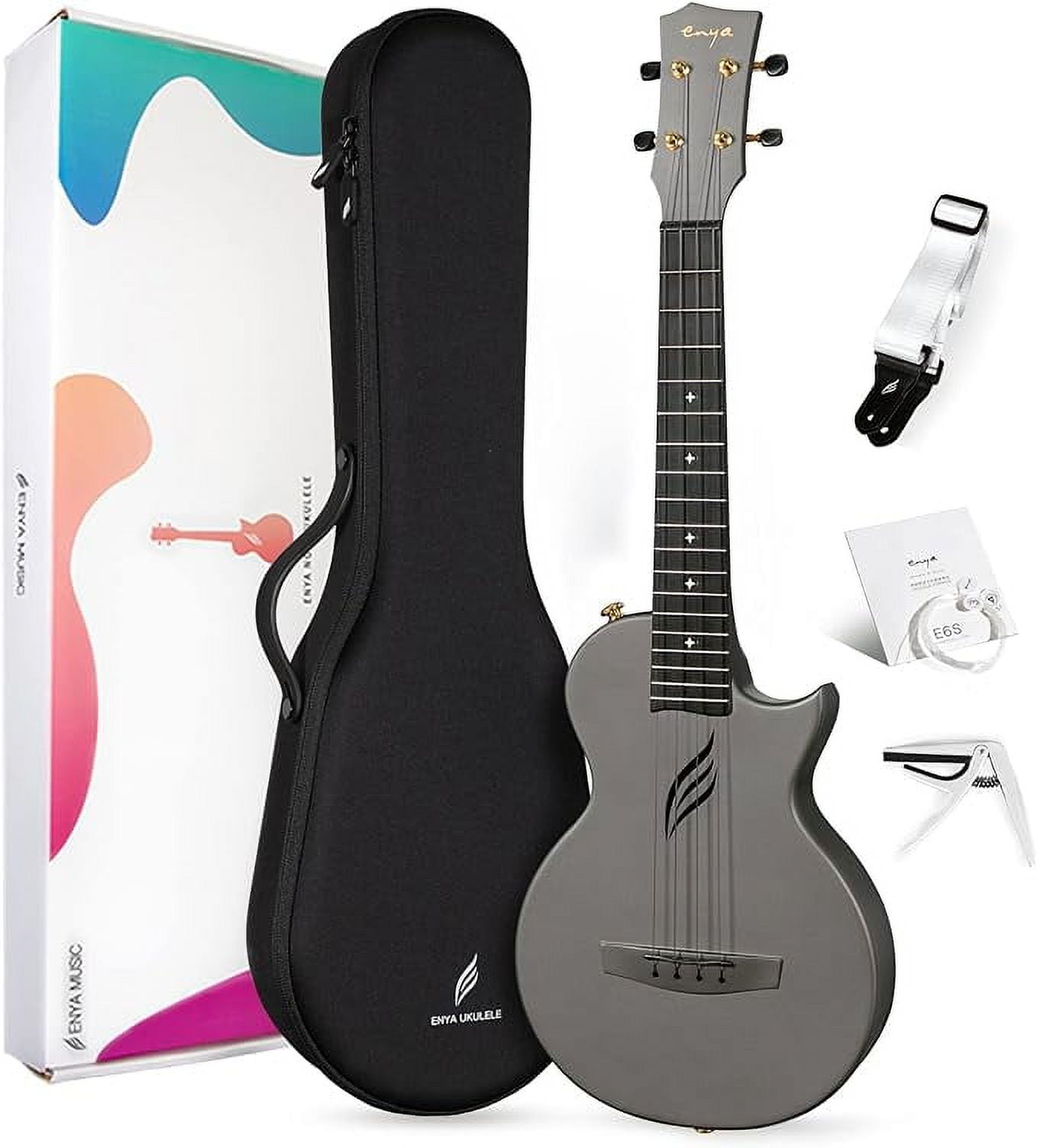 Enya Nova U Pro Tenor Ukulele 26 Inch, Carbon Fiber, Cutaway, Bundle ...
