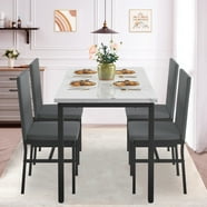 SEGMART 5-Piece Dining Set with Upholstered Chairs, Ideal for Small ...