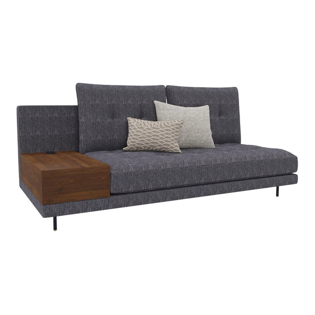 Enza Home Arte 2-Seater Wood & Fabric Sofa Module with Coffee Table in ...