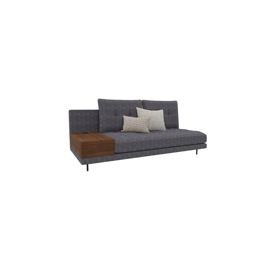 Enza Home Arte 2-Seater Wood & Fabric Sofa Module with Coffee Table in ...