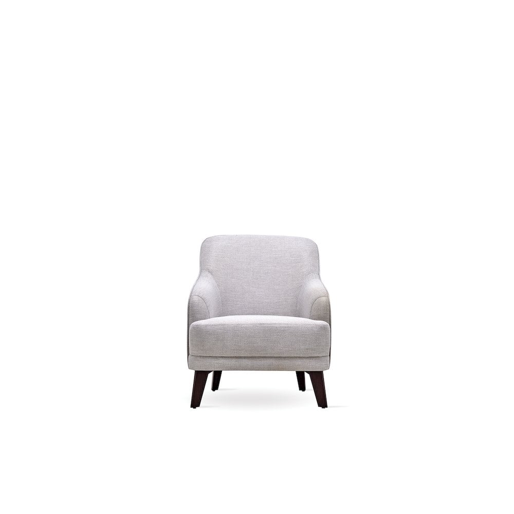 Enza Home Grace Contemporary Wood & Fabric Armchair in Cream/Brown ...