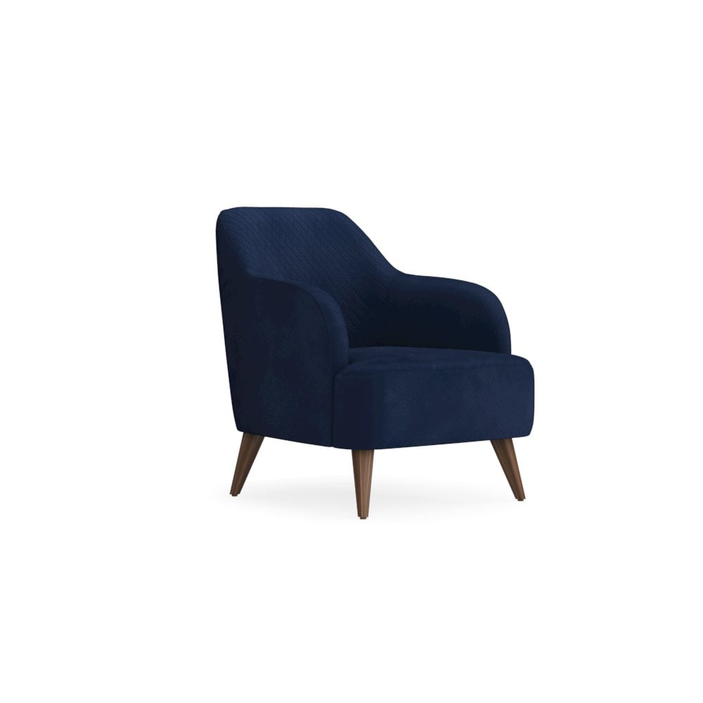 Enza Home Marlena Contemporary Fabric & Wood Armchair in Navy - Walmart.com