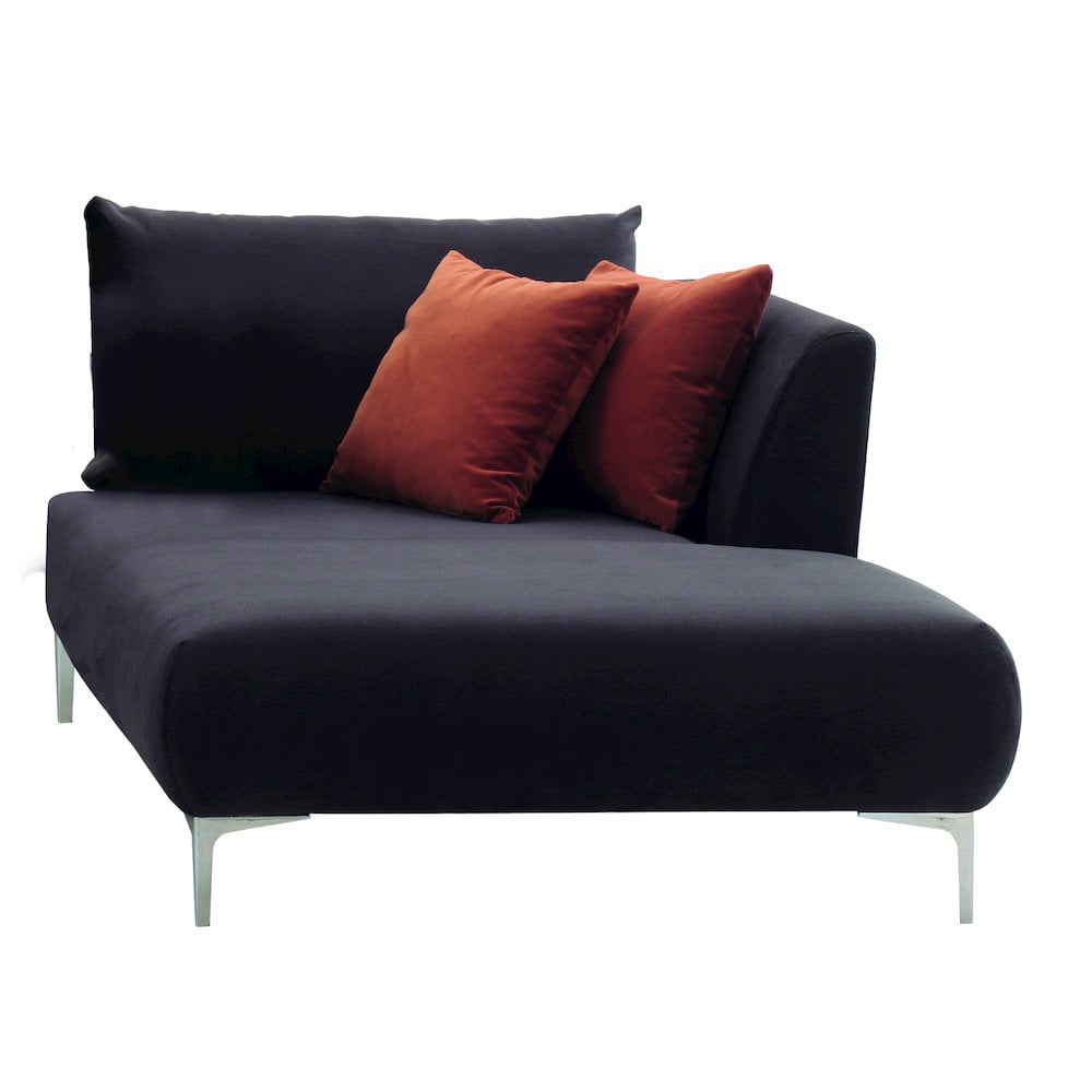 Enza Home Mayfair Wood/Fabric Right Hand Facing Chaise Module in Brown ...