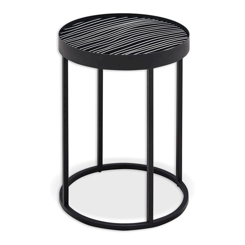 Enza Home Mora 20" Unique Glass & Metal Side Coffee Table in Black ...