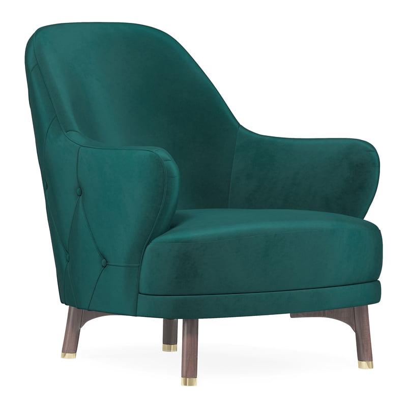Enza Home Navona Contemporary Fabric Armchair in Petrol Green and ...