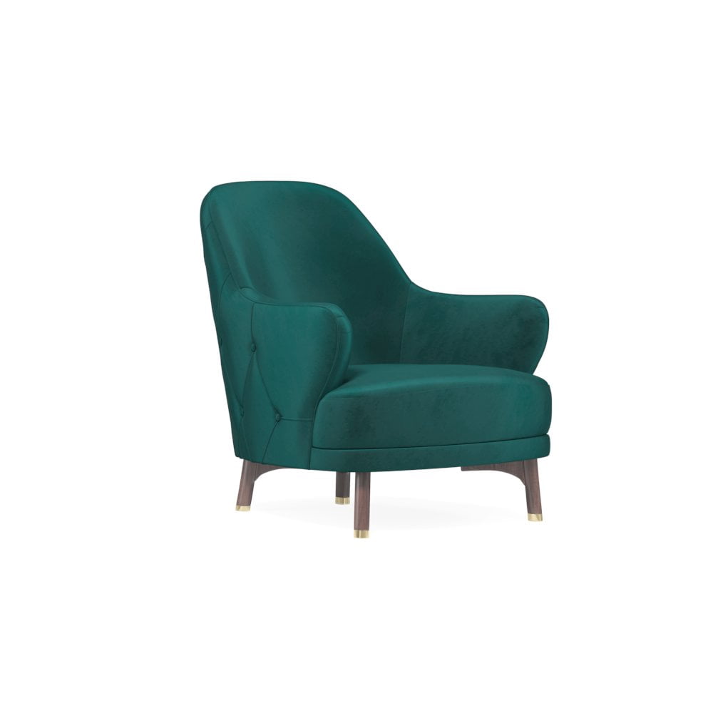 Enza Home Navona Contemporary Fabric Armchair in Petrol Green and ...