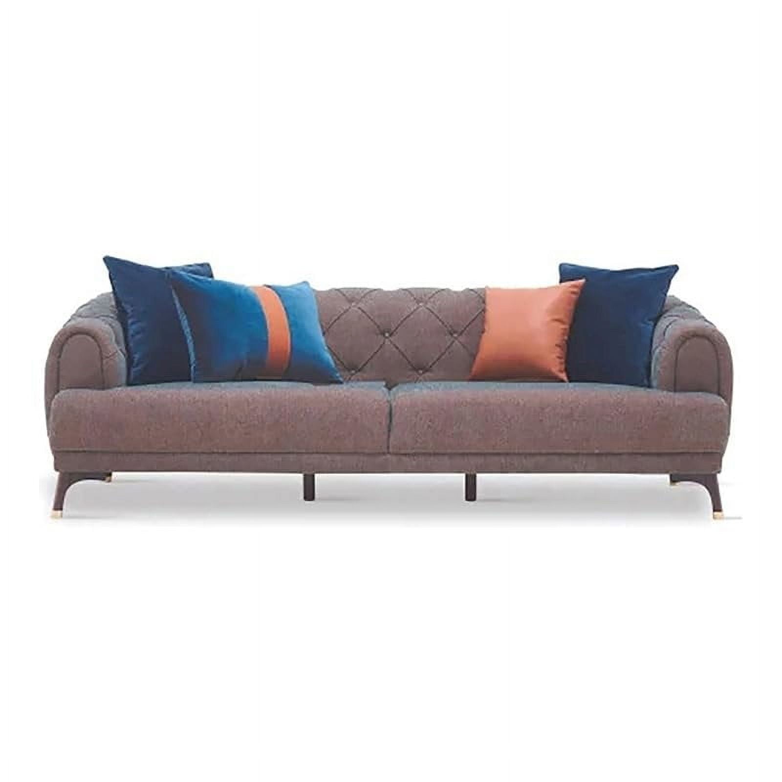 Enza Home Navona Wood/Vibrant Fabric Sofa in Orange and Navy - Walmart.com