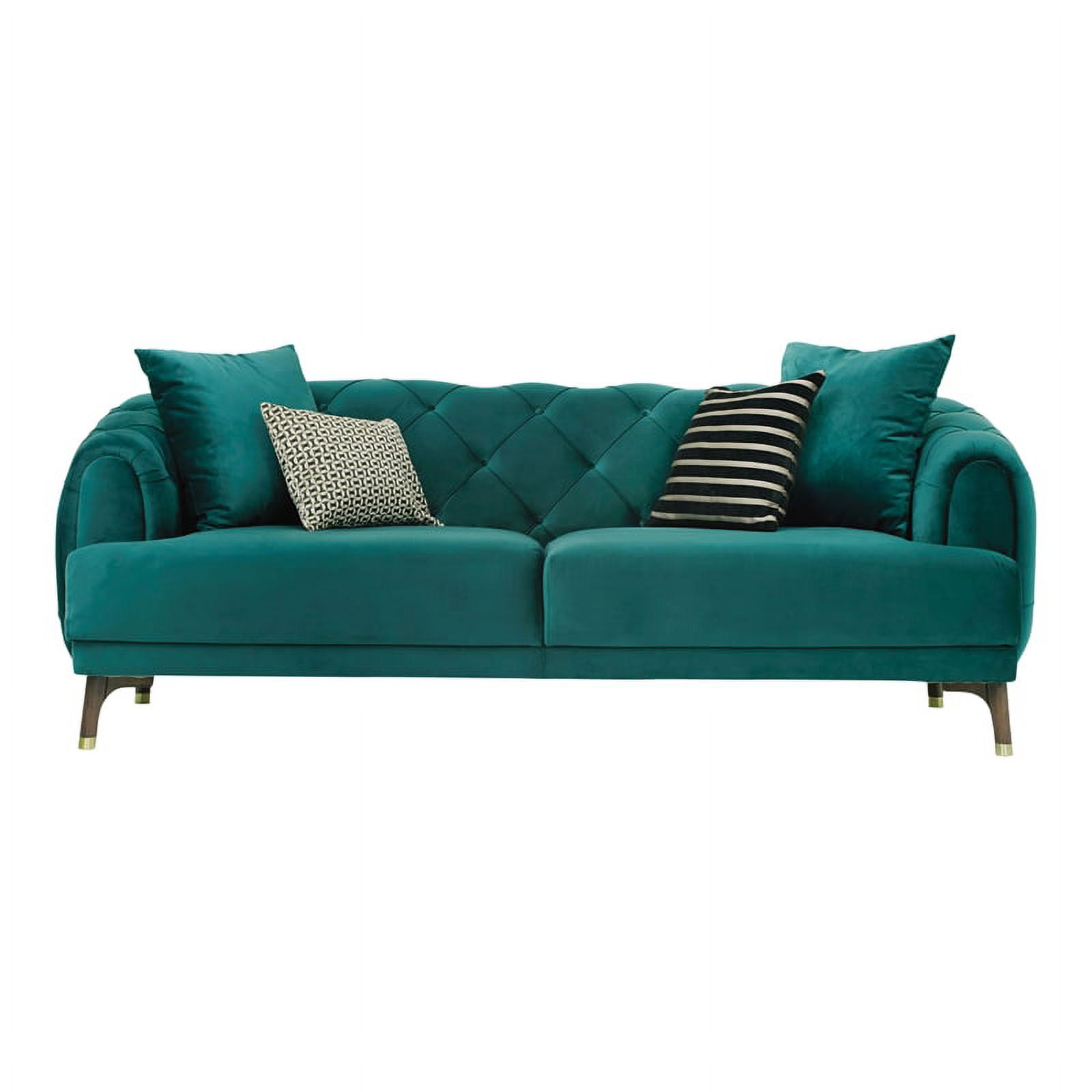 Enza Home Navona Modern Wood & Upholstered Vibrant Fabric Couch in ...