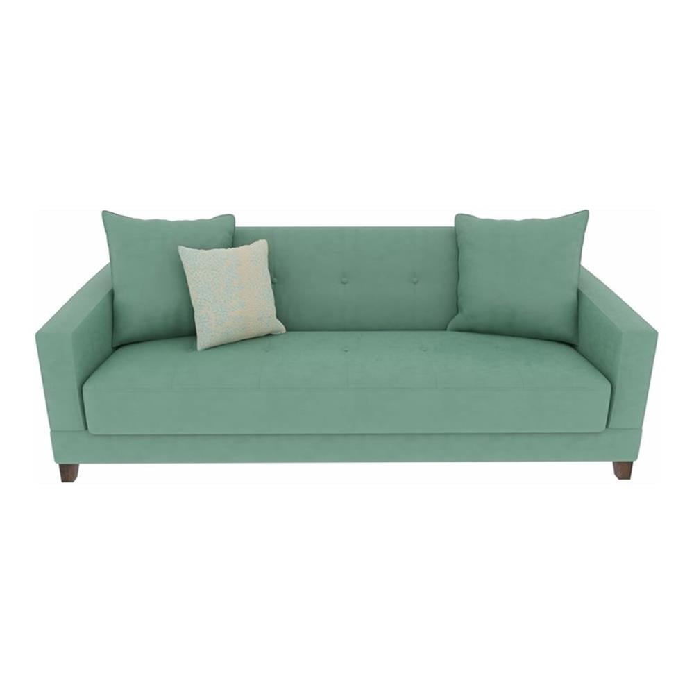 Enza Home Nuvo Plus 3-Seater Fabric & Wood Sofa Bed in Mint Green ...