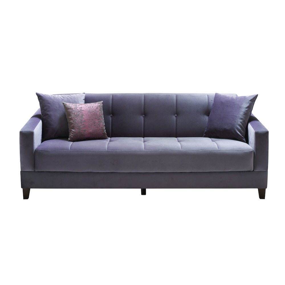 Enza Home Nuvo Plus 3-Seater Fabric and Wood Sofa Bed in Gray - Walmart ...