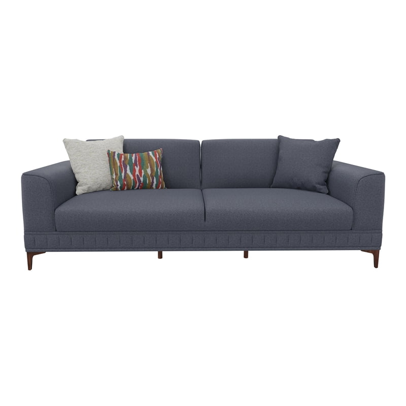 Enza Home Pavia 3-Seater Fabric & Wood Sofa Bed in Navy Blue - Walmart.com