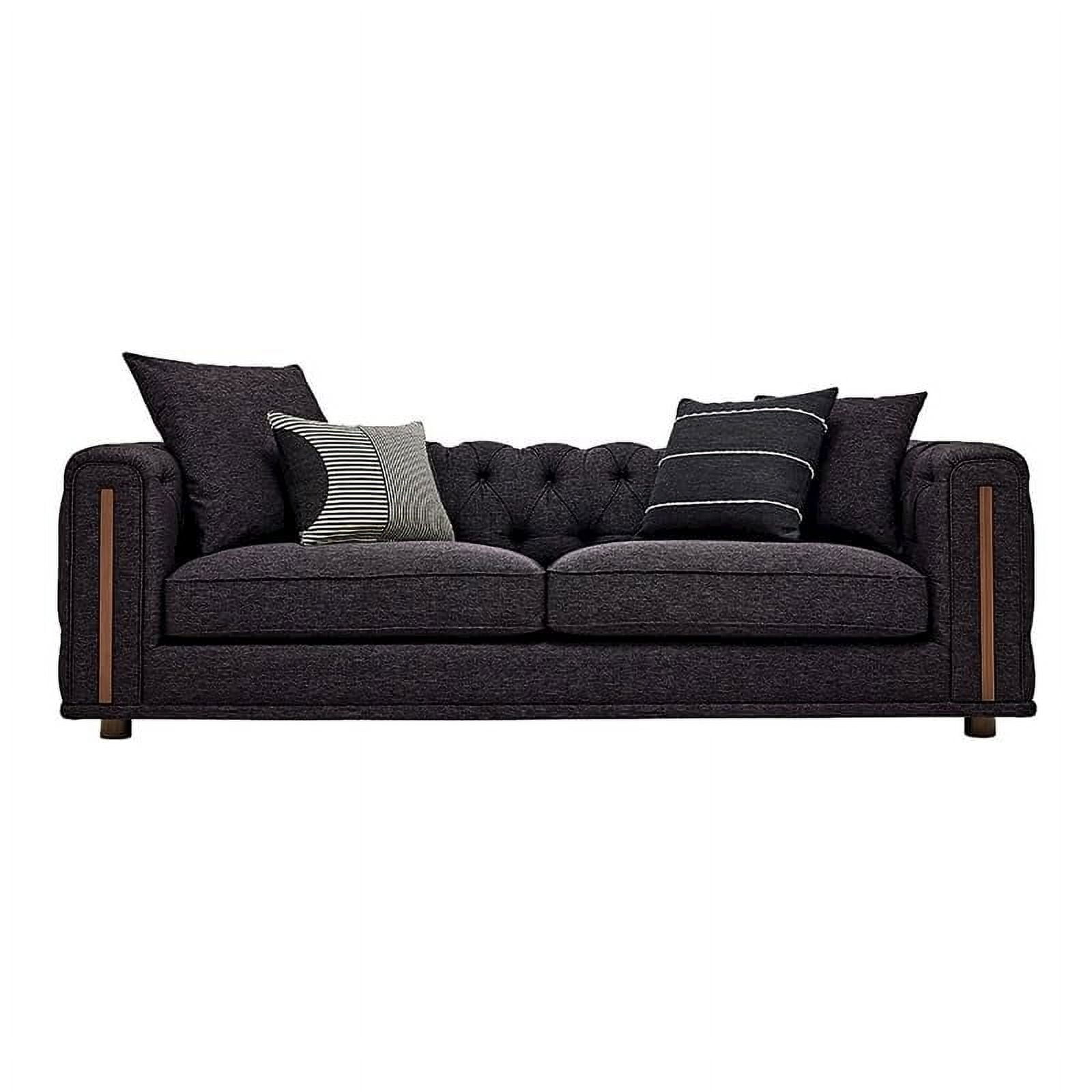 Enza Home Sirona 3-Seater Contemporary Multi-layer Fabric Sofa in Black ...