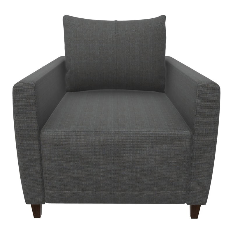 Enza Home Smart Wood and Fabric Armchair in Brown-Blue/Walnut - Walmart.com