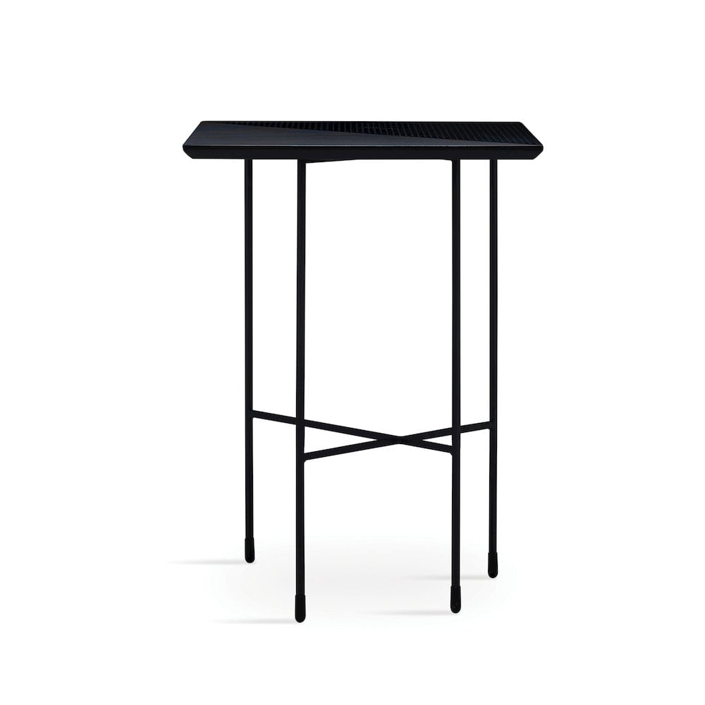 Enza Home Solaro 25" Engineered Wood & Metal Side Table in Black ...