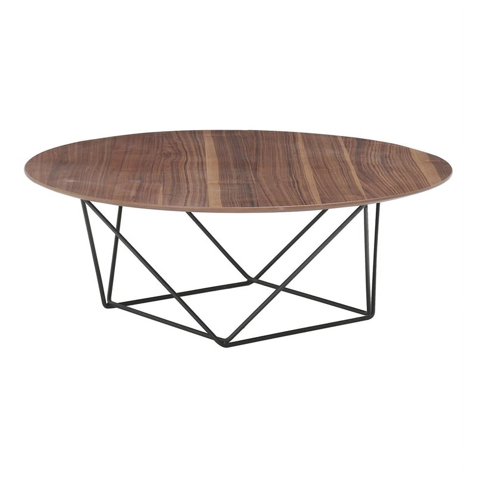 Enza Home Vals 41" Round Wood & Metal Coffee Table in Brown/Black ...