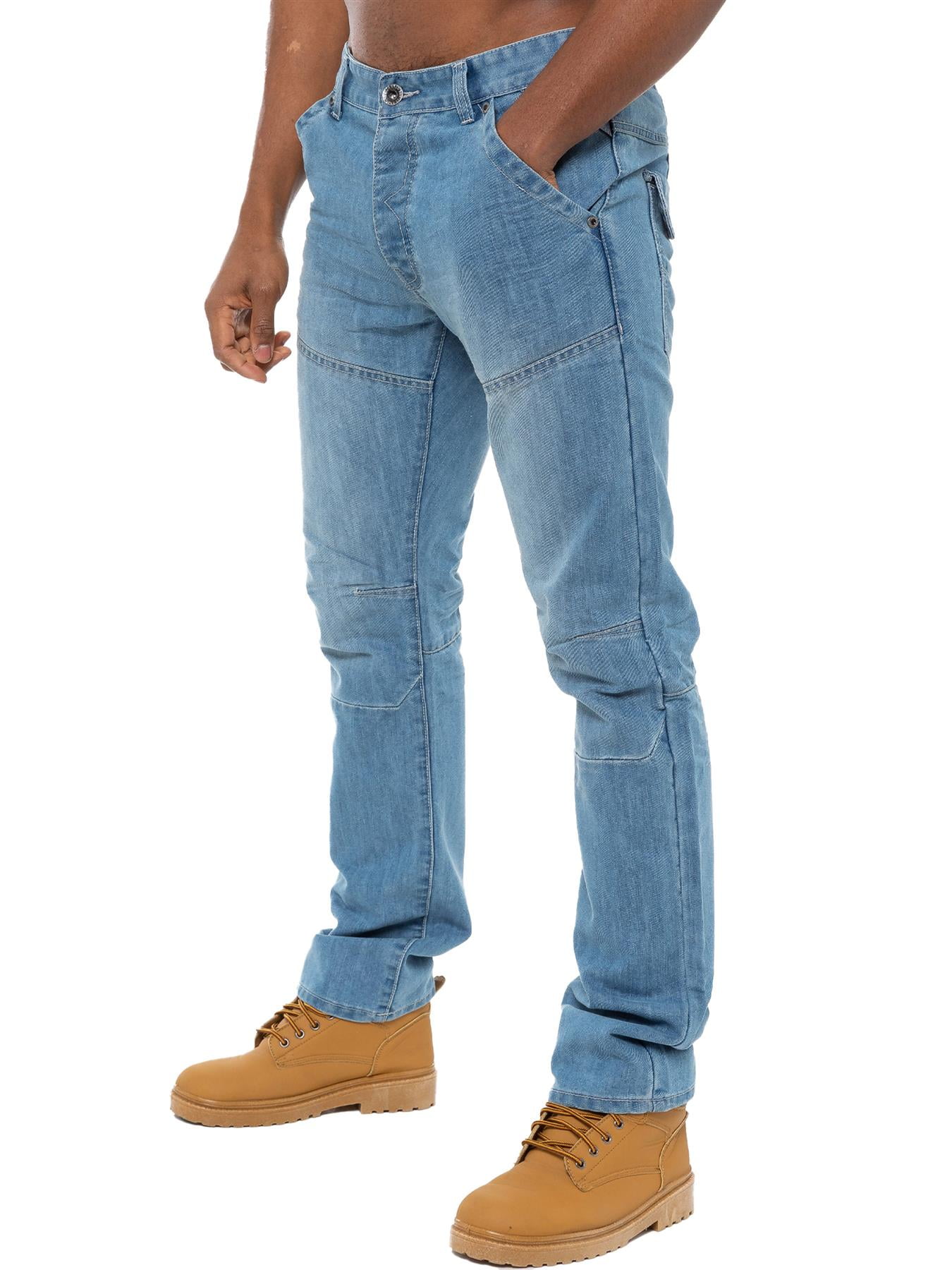 Enzo Mens Straight Leg Jeans Designer Denim Trousers - Walmart.com