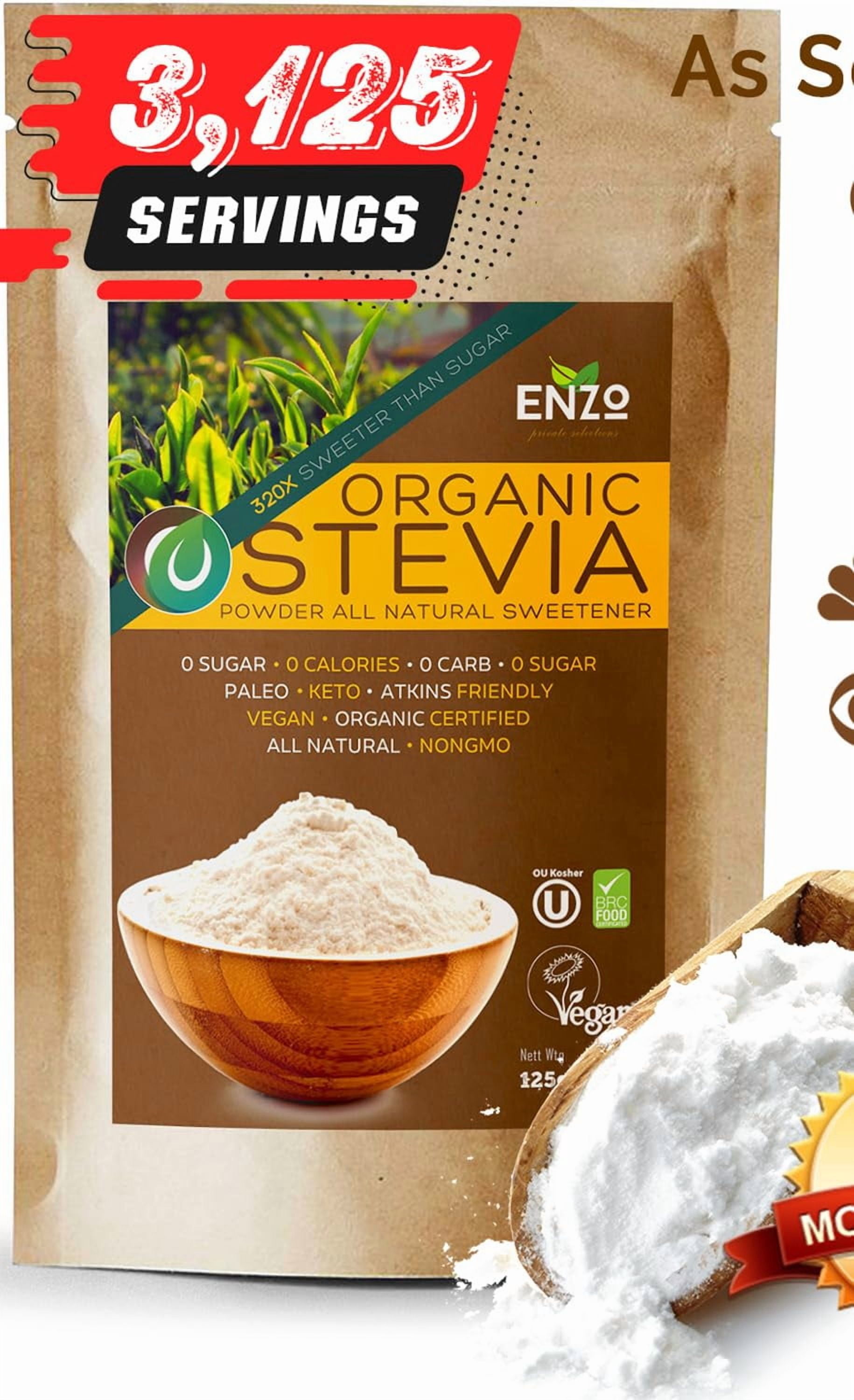 Enzo Organic Stevia Powder DEF29 125g (4.4oz / 3125-Servings) - Premium ...