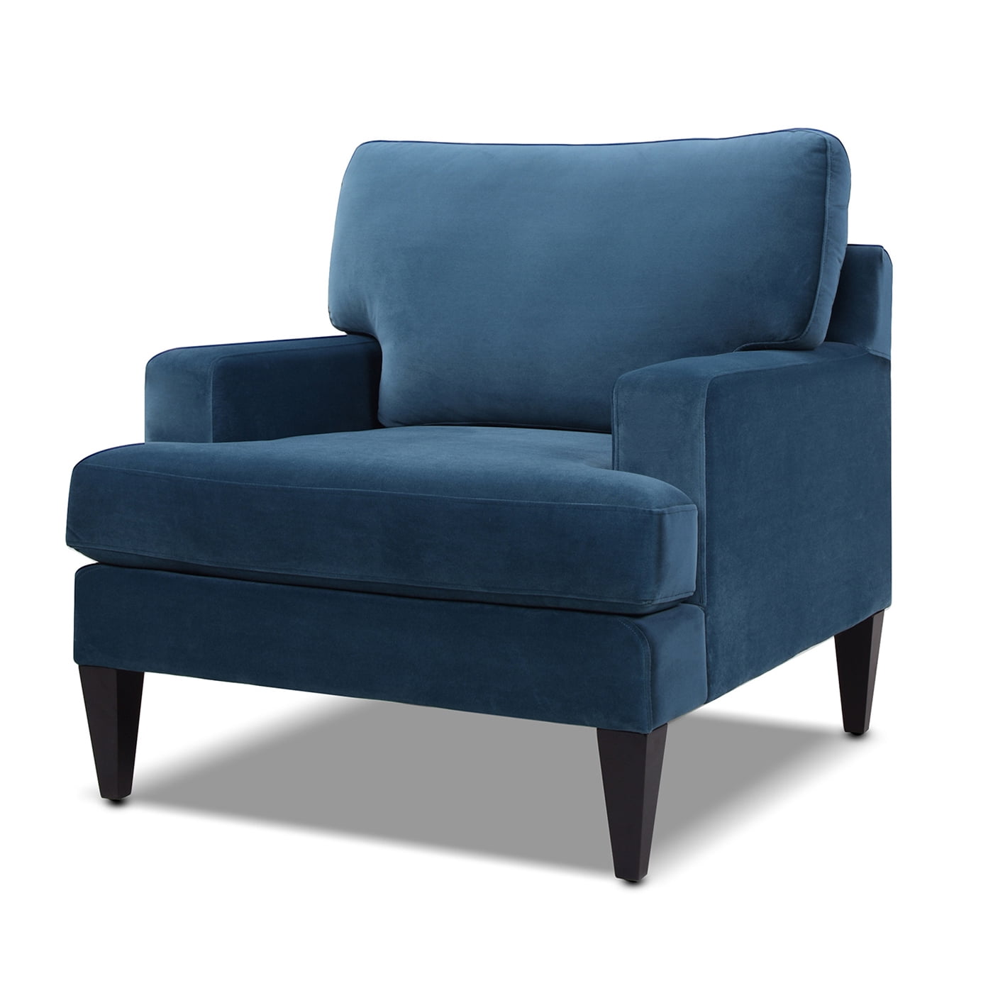 Enzo Recessed Arm Lawson Accent Chair, Satin Teal - Walmart.com