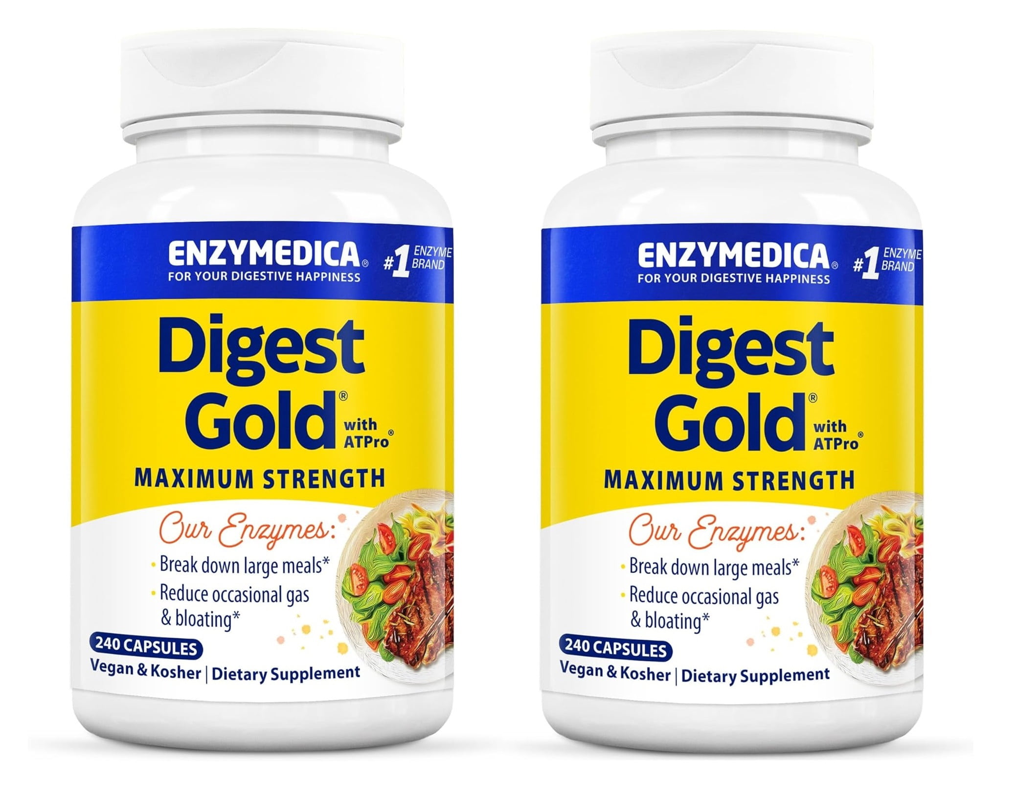 Enzyme-DICA Advanced Formula Digest Gold + ATPro Enzyme, Maximum-Strength, Digestive-Supporting ...