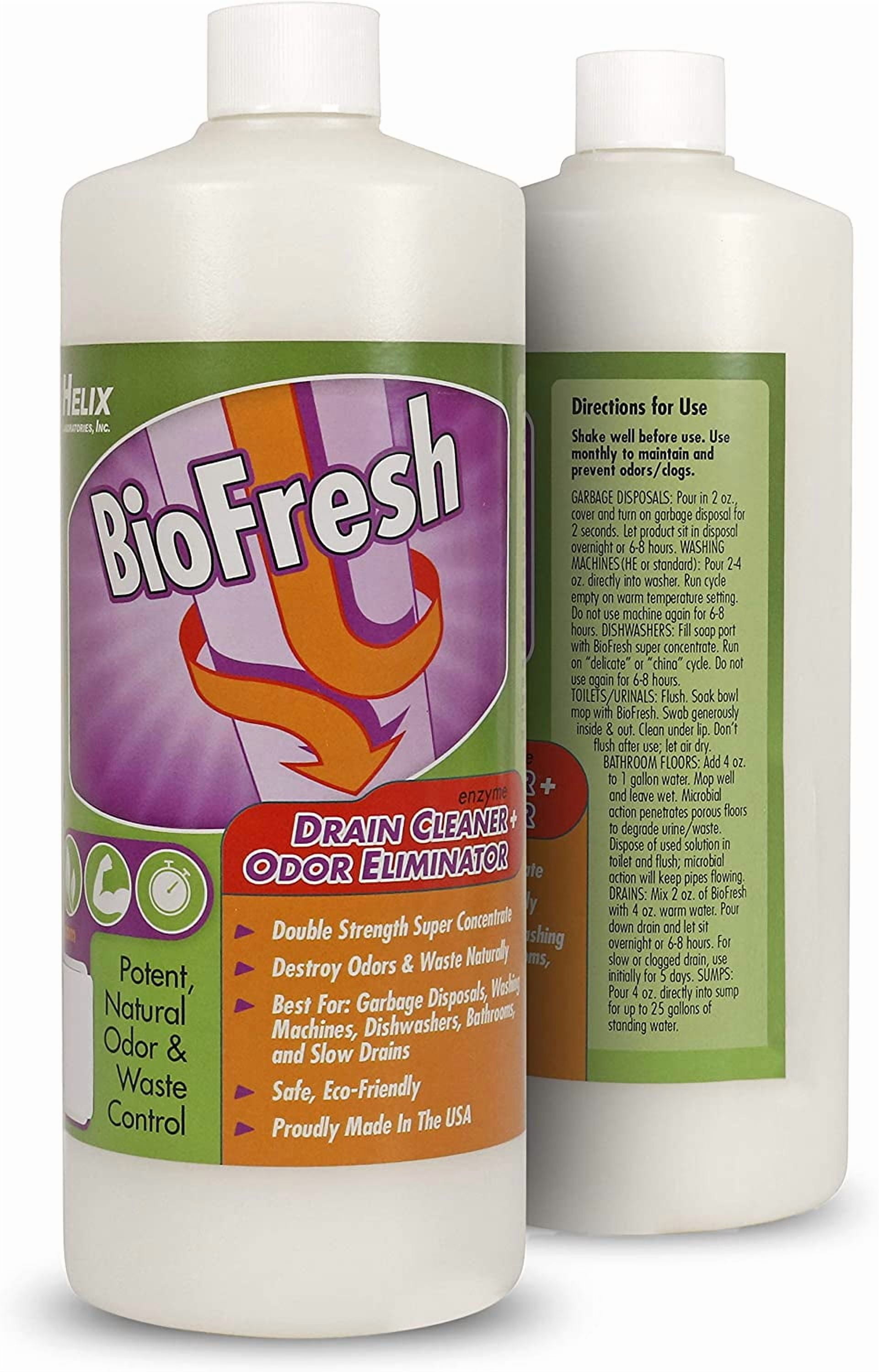 Enzyme Drain Cleaner & Deodorizer for Sink, Shower, Septic, Bathroom ...