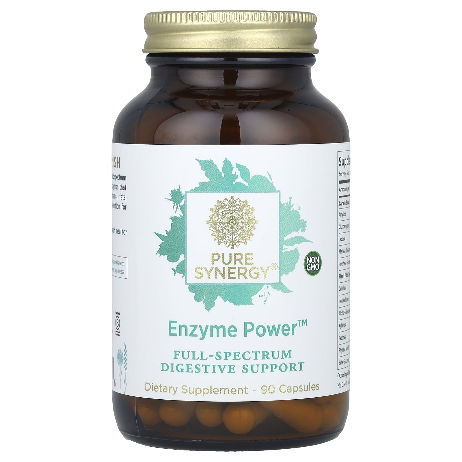 Enzyme Power, Full-Spectrum Digestive Support, 90 Capsules, Pure ...