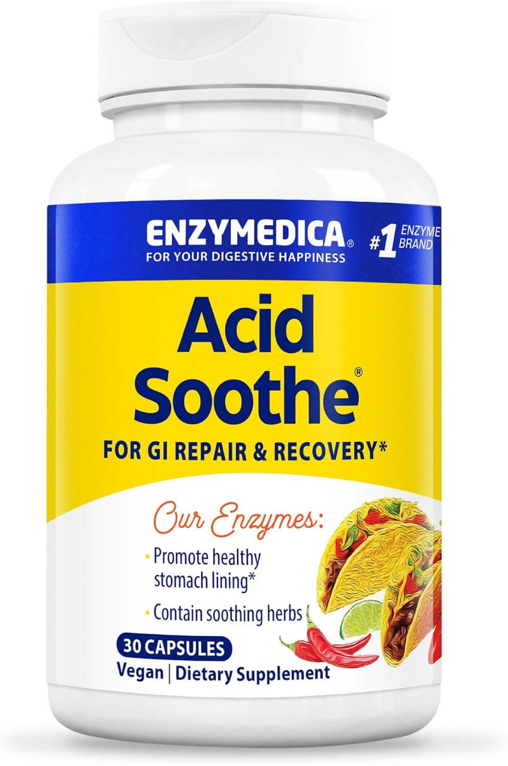 Enzymedica, Acid Soothe, Support for Occasional Heartburn, 3-in-1 ...