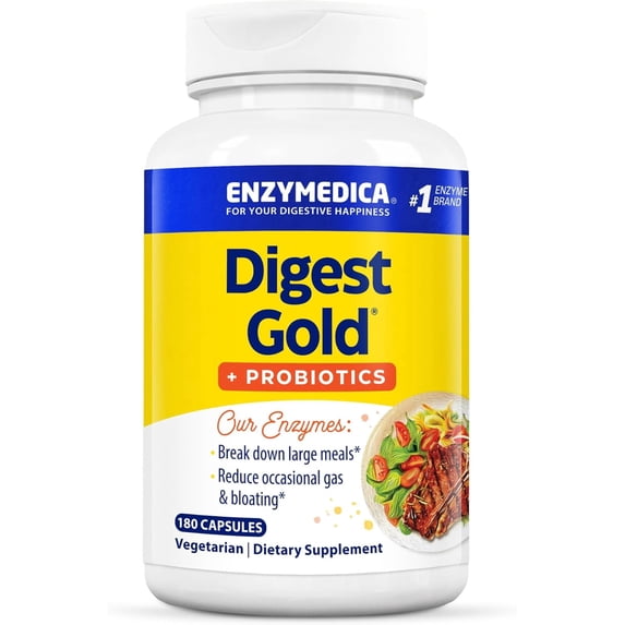 Enzymedica Digest Gold + Probiotics, Probiotic Supplement, Digestive ...
