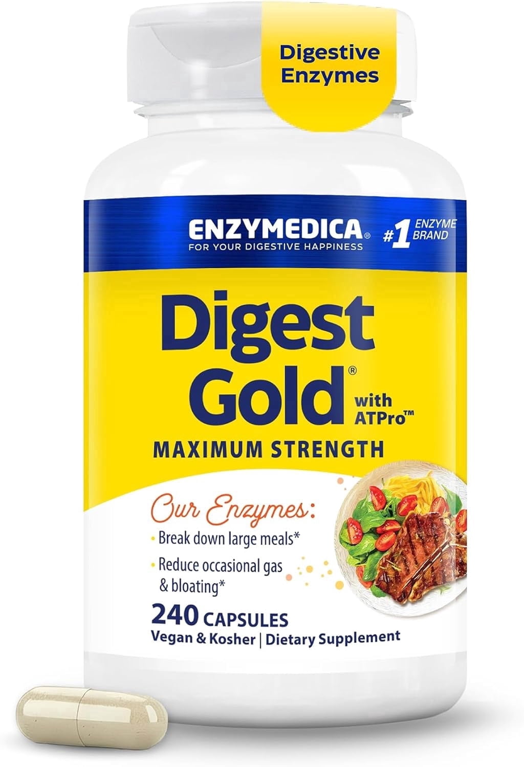 Enzymedica Digest Gold + ATPro, 240 Capsules, Supports Digestion ...