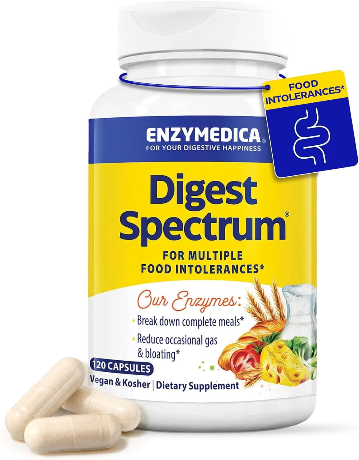 Enzymedica Digest Spectrum, Stomach Aid Support Formula, Gluten ...