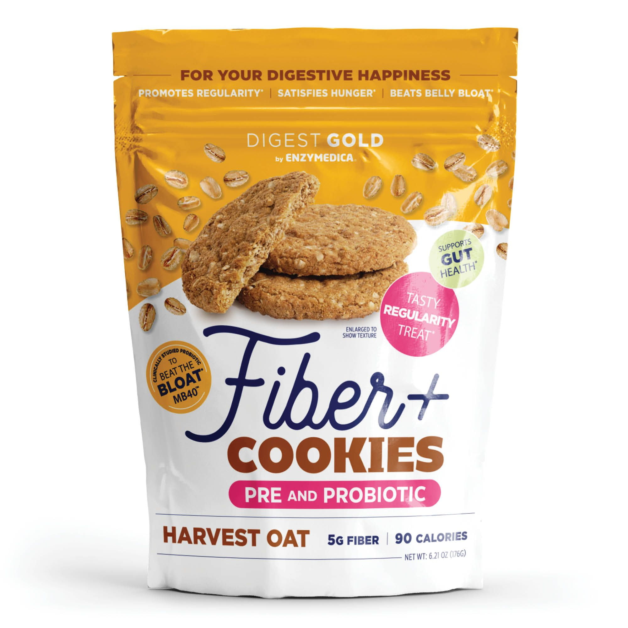 Enzymedica Digestive Fiber+ Cookies - Pre & Probiotics - 5G Fiber ...