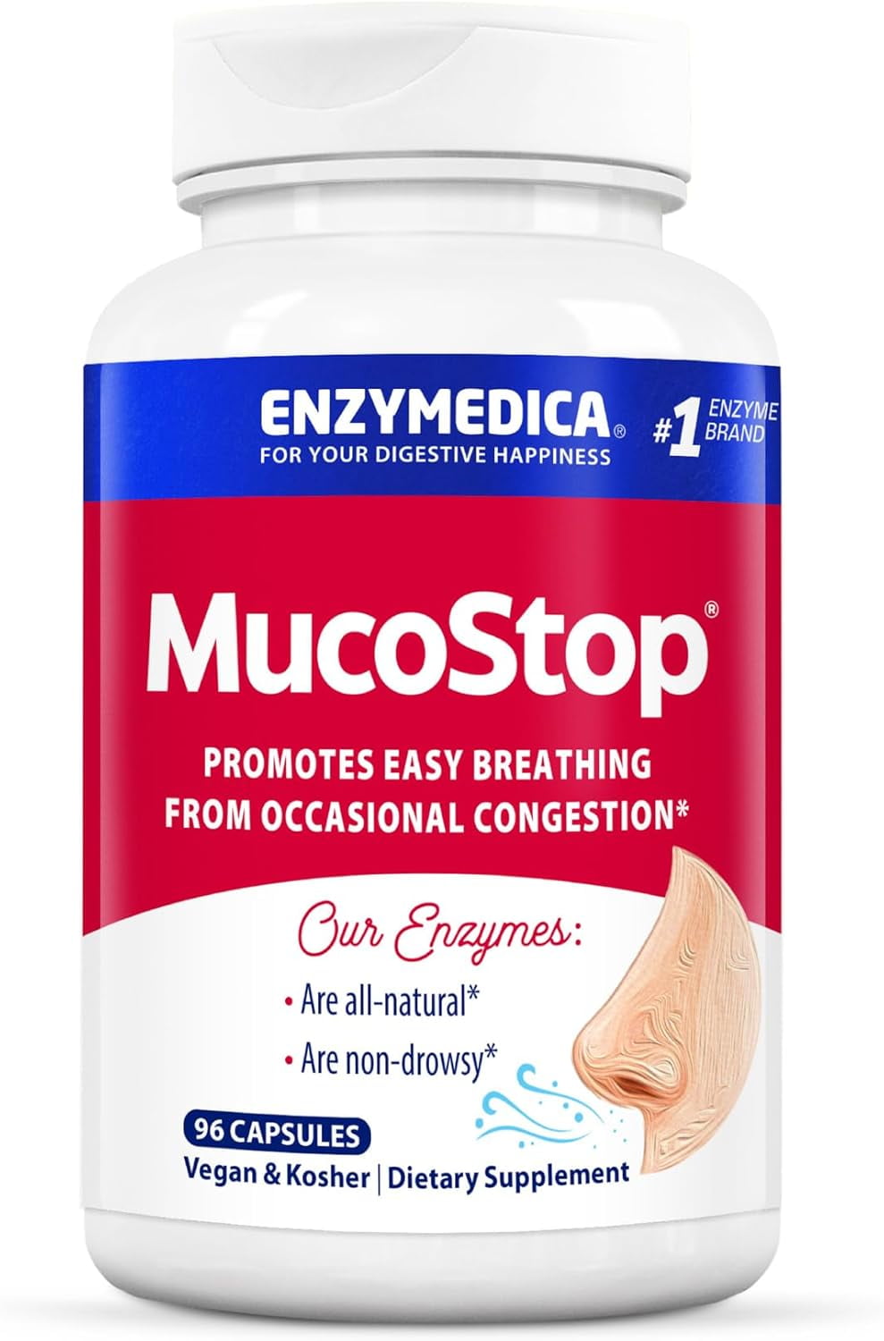 Enzymedica MucoStop - Natural Sinus Cleanse, Cold Fight Supplements ...