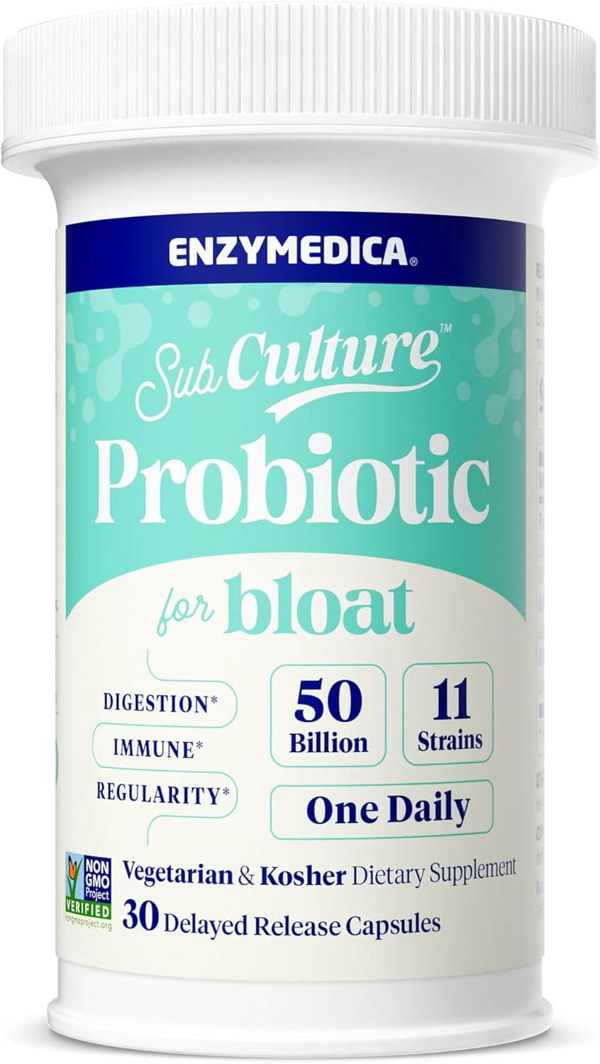 Enzymedica, SubCulture Probiotic for Bloat, 30 capsules - Walmart.com