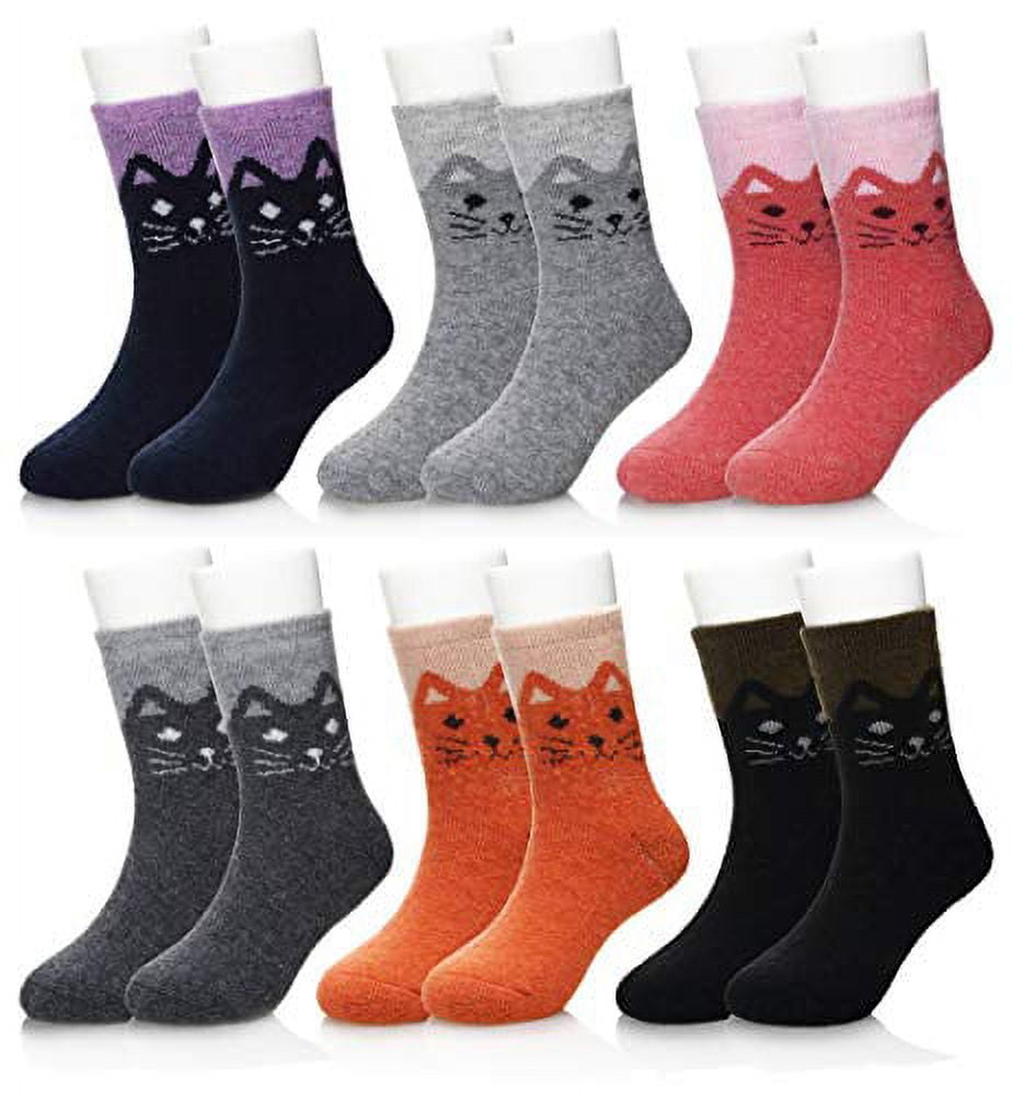 Eocom 6 Pairs Children's Winter Warm Wool Socks Kids Toddlers Boys ...
