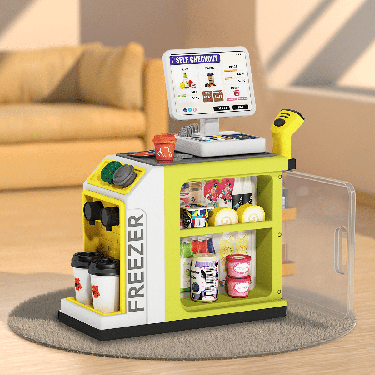 Eohemeral 48-Piece Pretend Play Cash Register Toy Set with Calculator ...