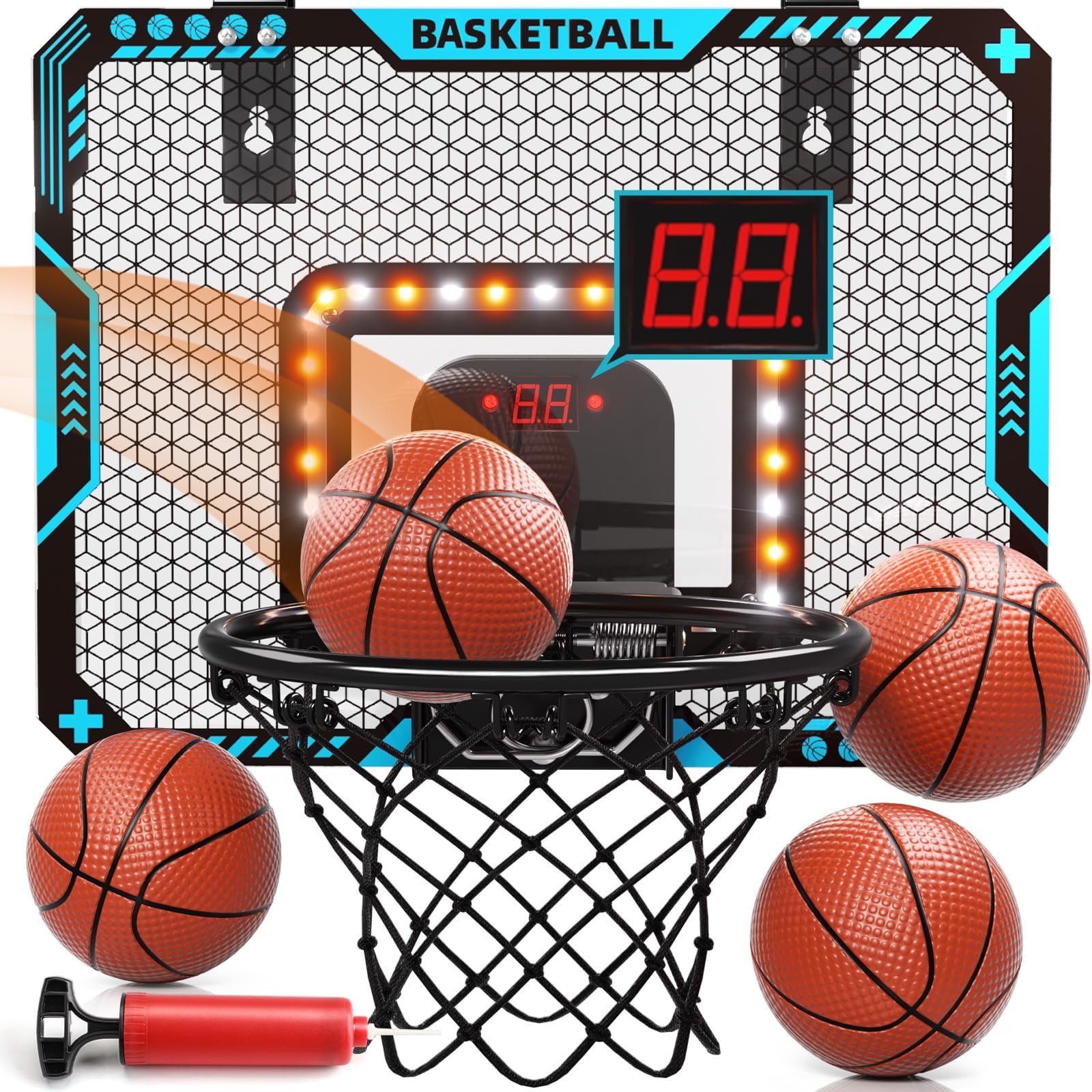Eohemeral Indoor Mini Basketball Hoop for Kids,Over The Door Basketball ...