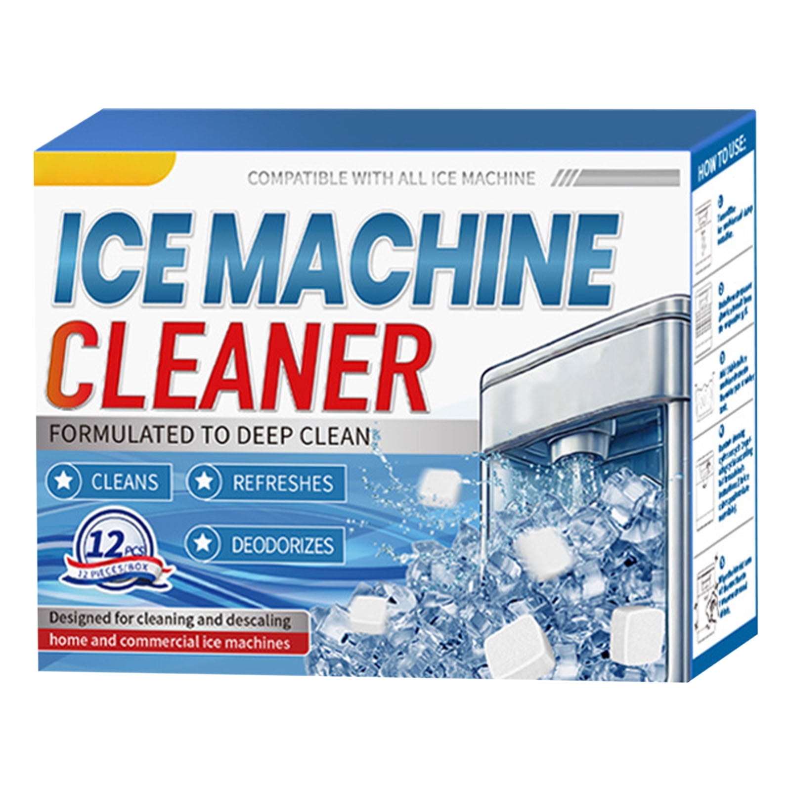 Eolstice 12pc Ice Machine Descaling Eff-ervescent Tablets, Deep Cleaning Solution for Makers ...