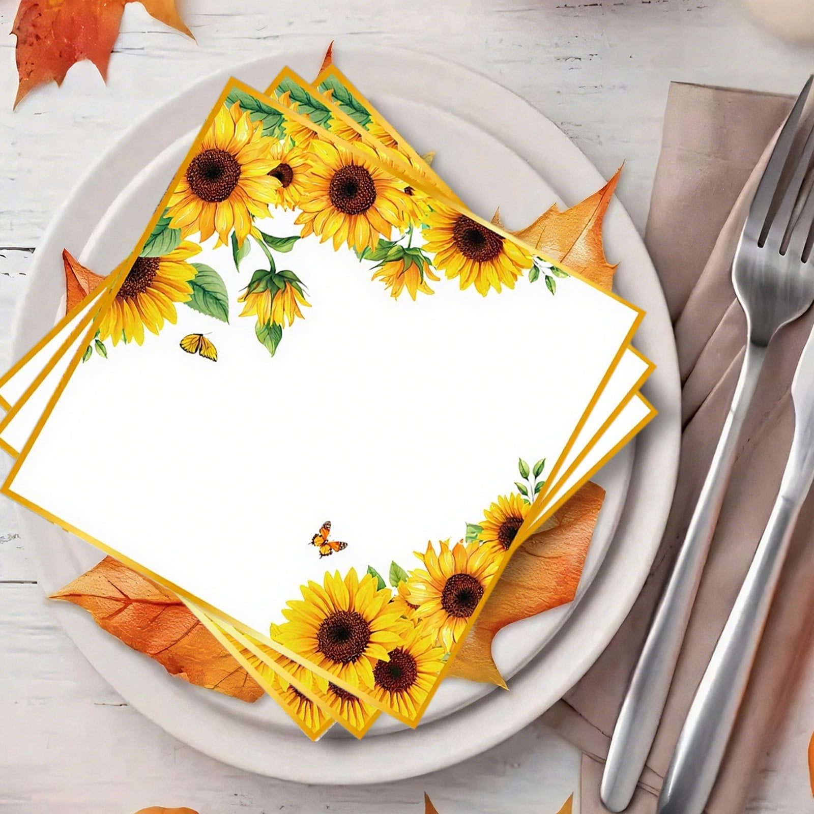 Eolstice 16-Piece Thanksgiving Autumn Maple Leaf Napkins, Fall Theme ...
