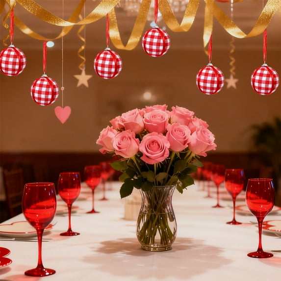 Eolstice 6cm Valentines's Day Handmade, Fabric Ball Decorative Pendant ...