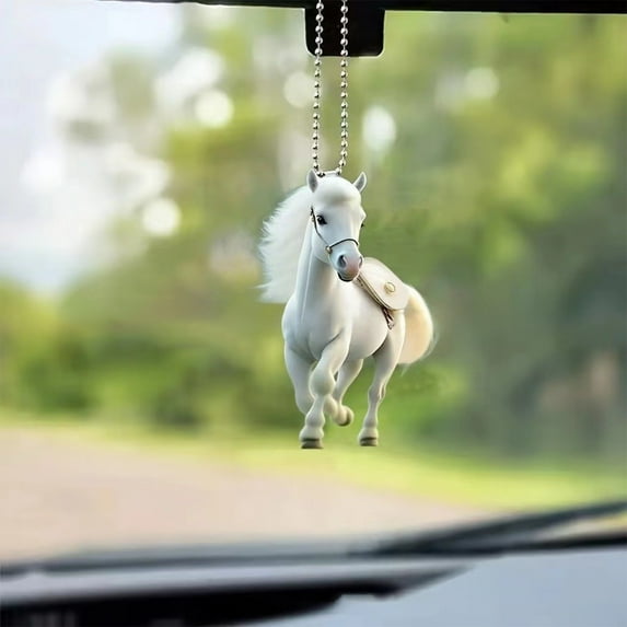 Eolstice Acrylic Flat Car Pendants, Car Interior Accessories, White ...