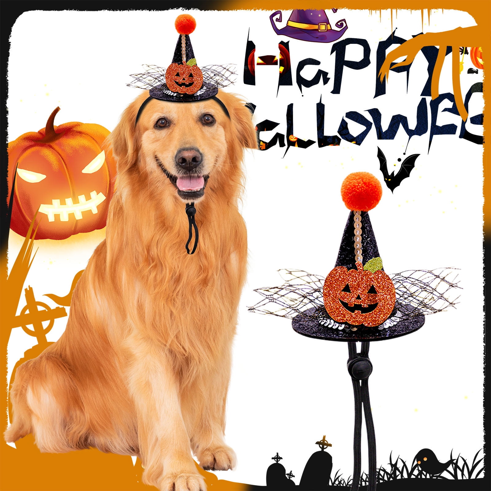 Eolstice Adjustable Pet Hea-dwear for Halloween Festivities, Elastic ...