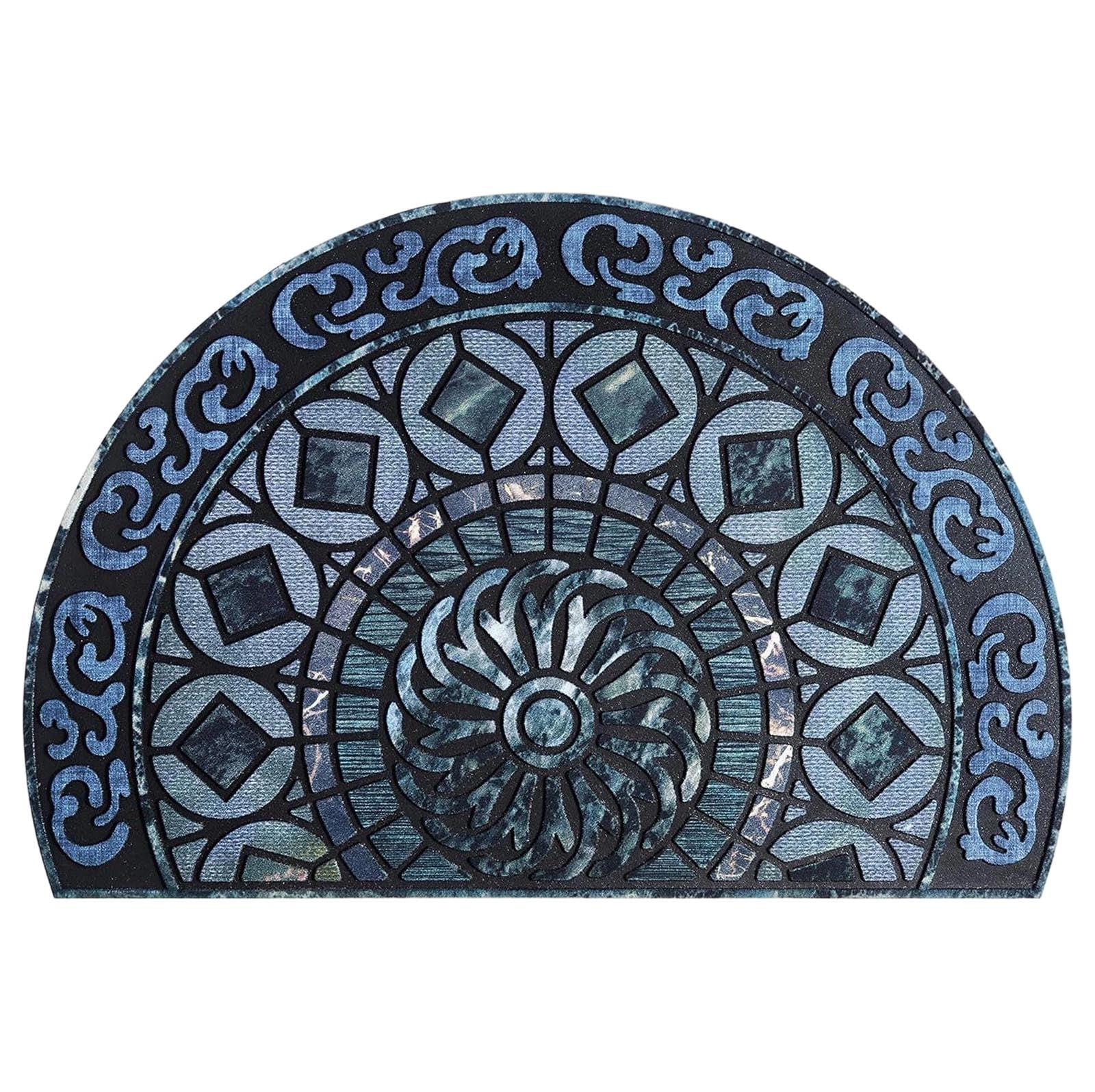Eolstice Bohemian Inspired Semi-Circular Entry Mat, Crystal Velvet ...