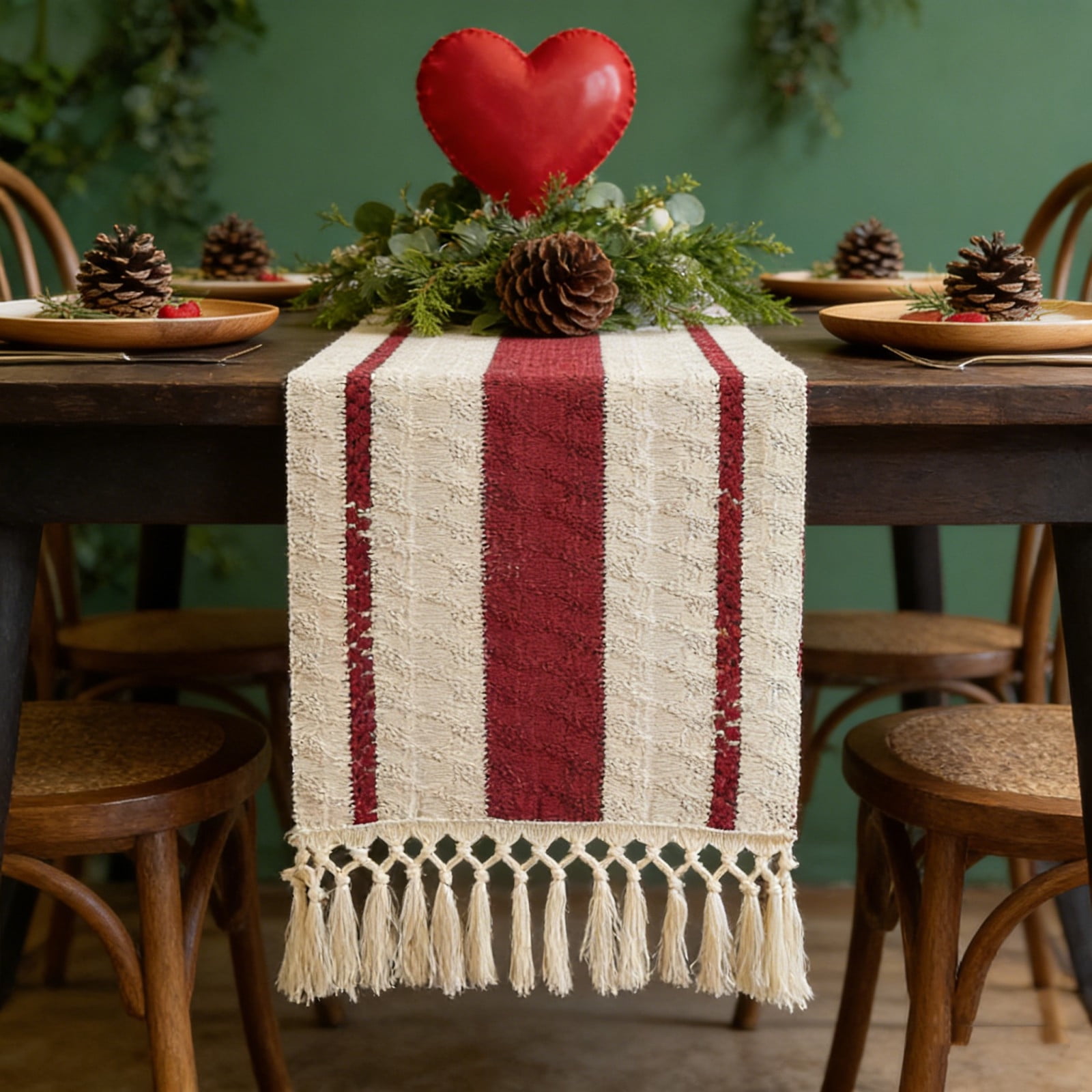 Eolstice Boho Table Runner With Tassels, Macrame Woven Table Runner ...