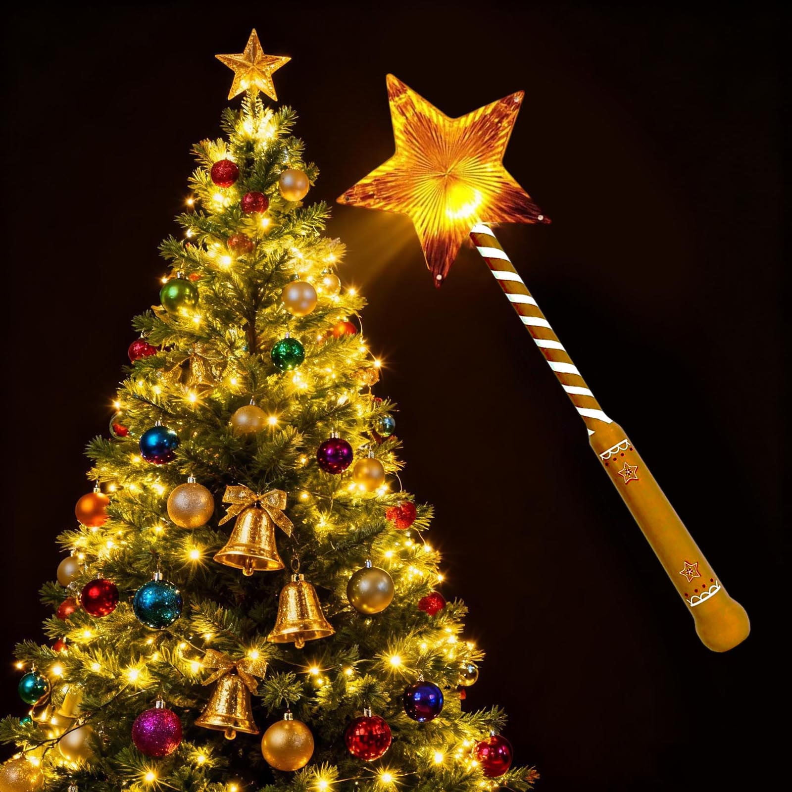 Eolstice Christmas Magic Light Wand with Glowing Star Tip, Christmas ...
